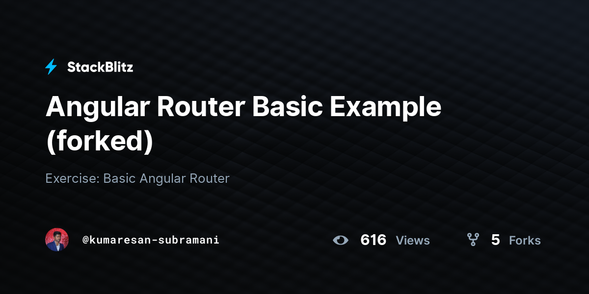 Angular Router Basic Example (forked) - StackBlitz