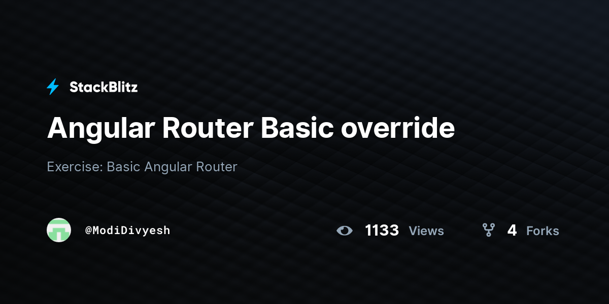 Angular Router Basic override - StackBlitz