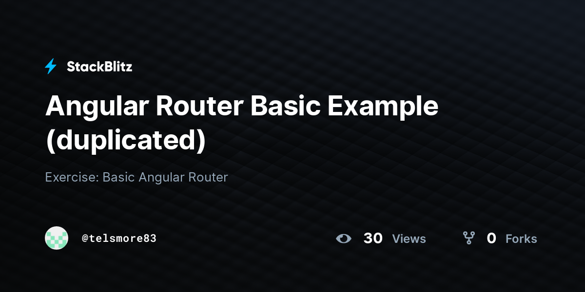 Angular Router Basic Example (duplicated) - StackBlitz
