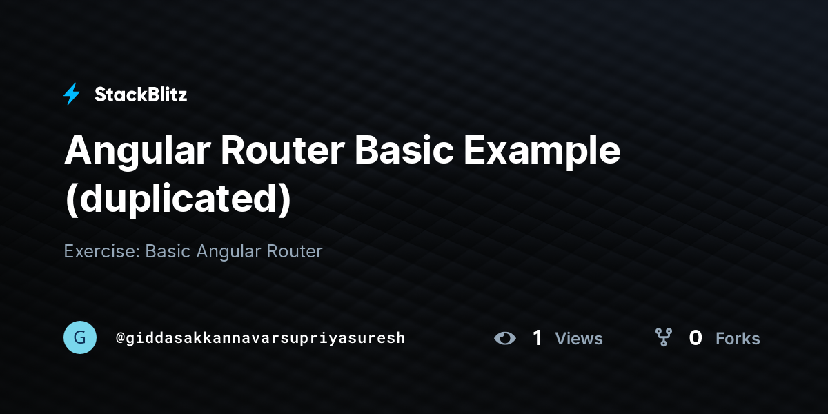 Angular Router Basic Example (duplicated) - StackBlitz