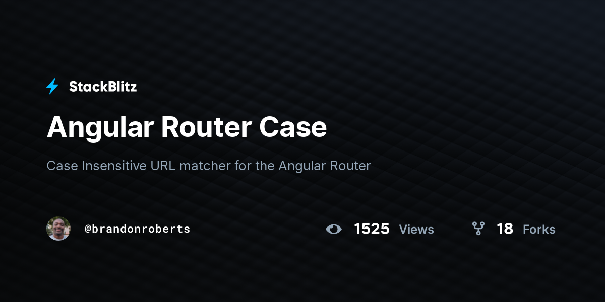 Angular Router Case - StackBlitz
