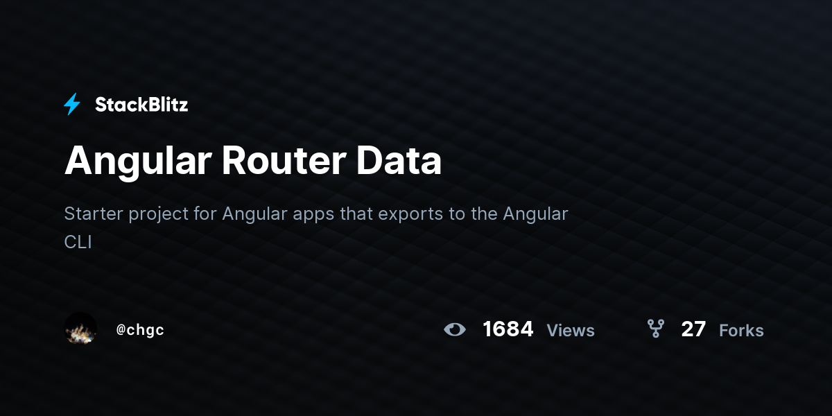 Angular Router Data - StackBlitz