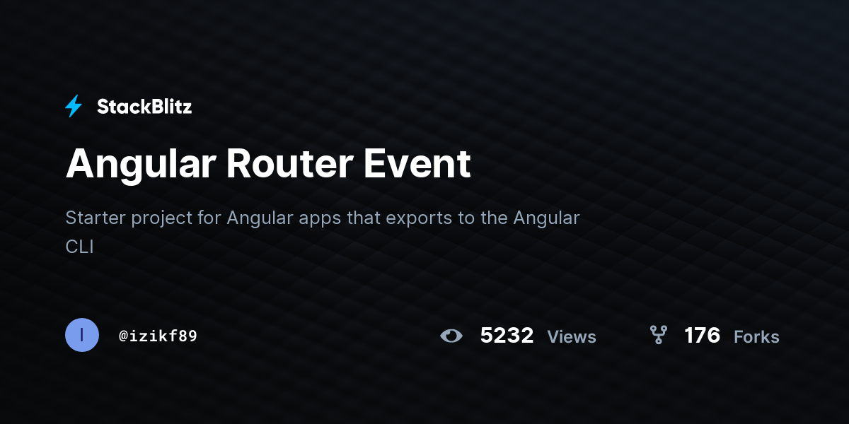 Angular Router Event - StackBlitz