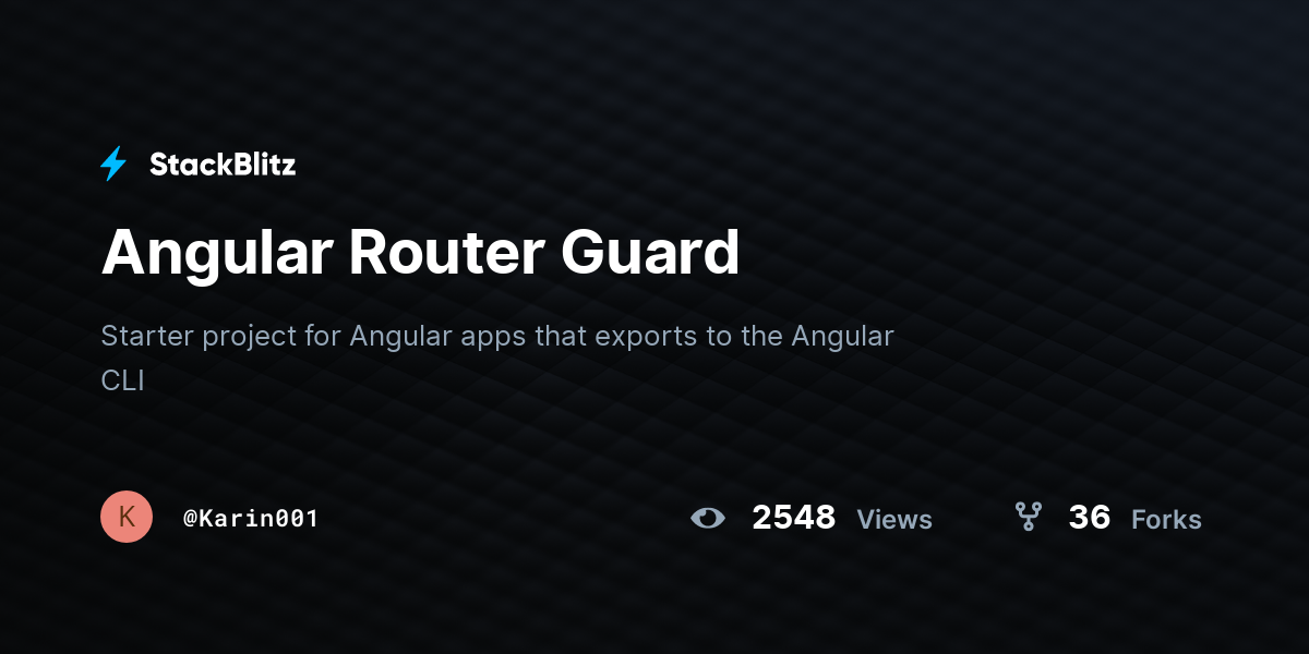 Angular Router Guard - StackBlitz