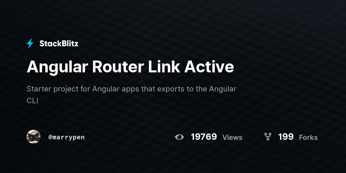 Angular Router Link Active - StackBlitz