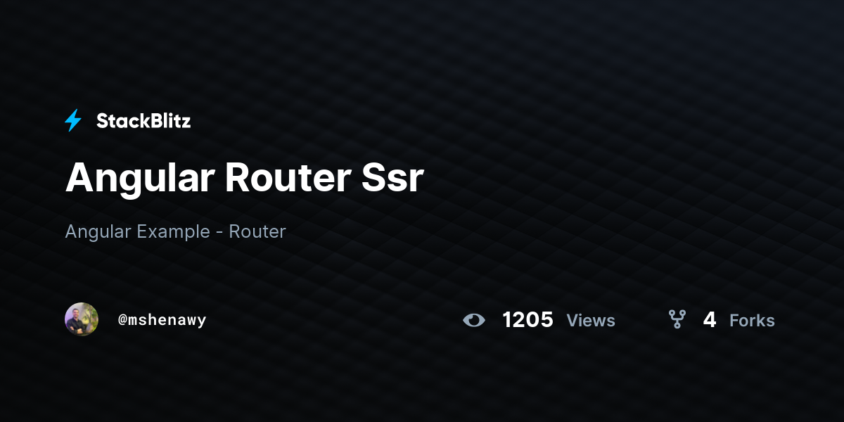 Angular Router Ssr - StackBlitz