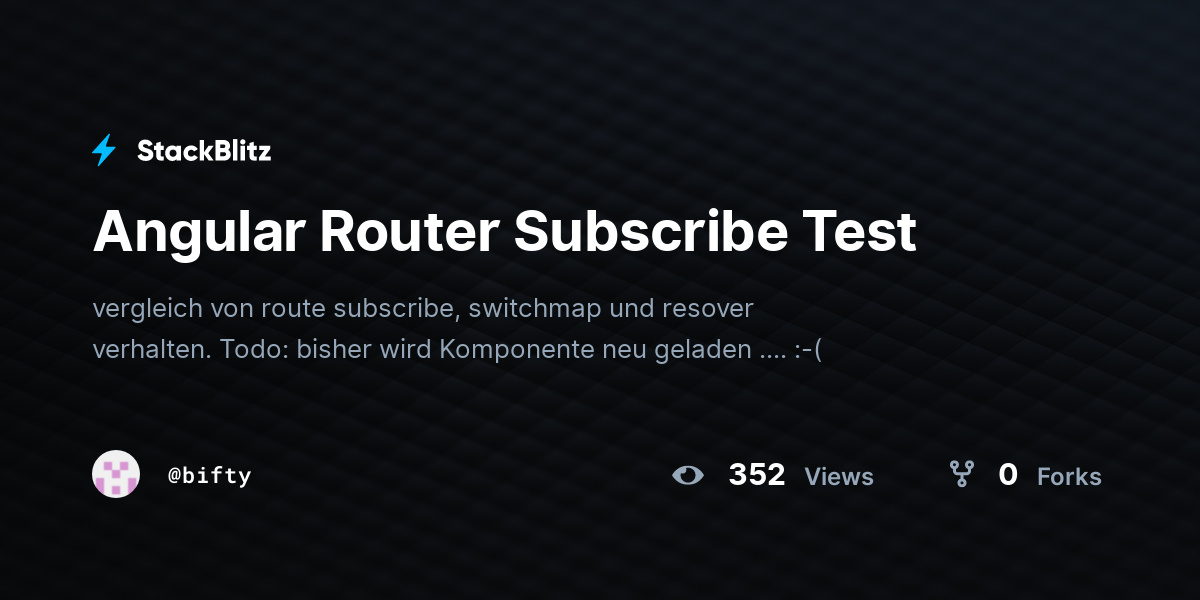 Angular Router Subscribe Test - StackBlitz