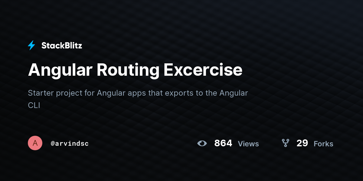 Angular Routing Excercise - StackBlitz