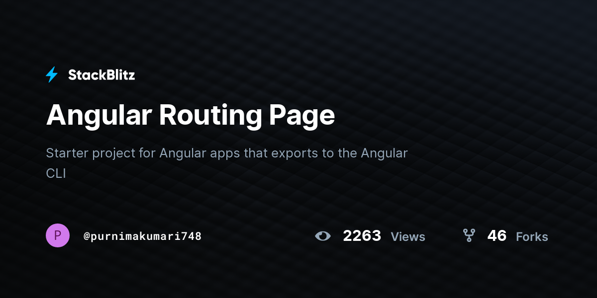 Angular Routing Page - StackBlitz