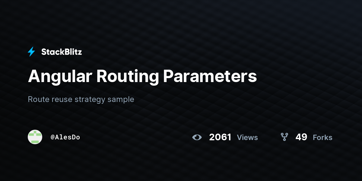 Angular Routing Parameters - StackBlitz