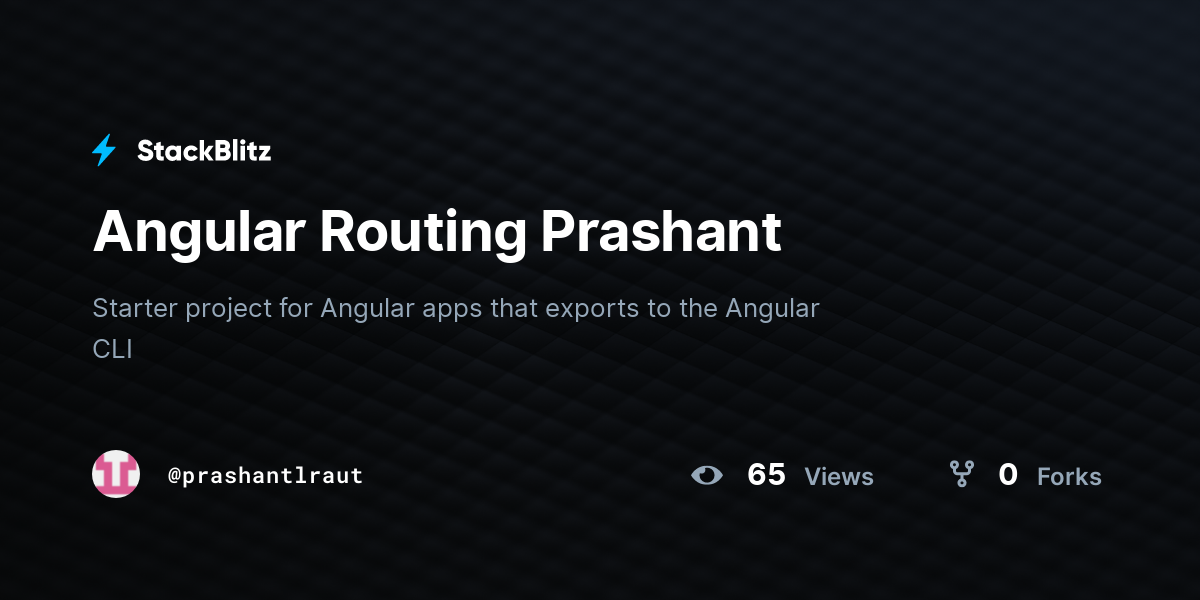 Angular Routing Prashant - StackBlitz
