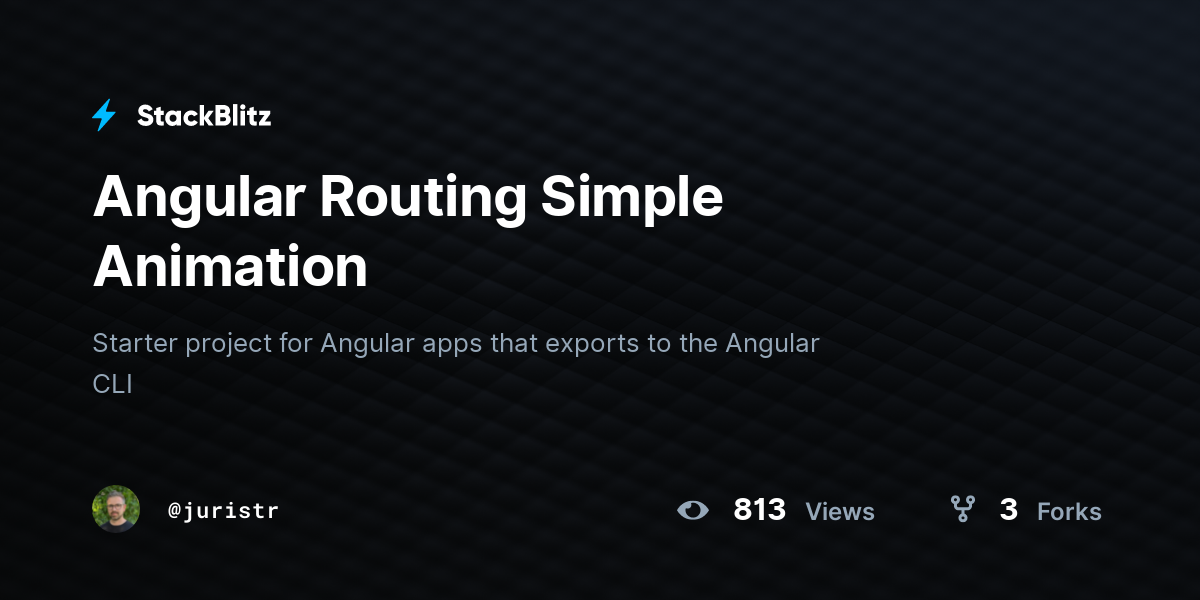 Angular Routing Simple Animation - StackBlitz