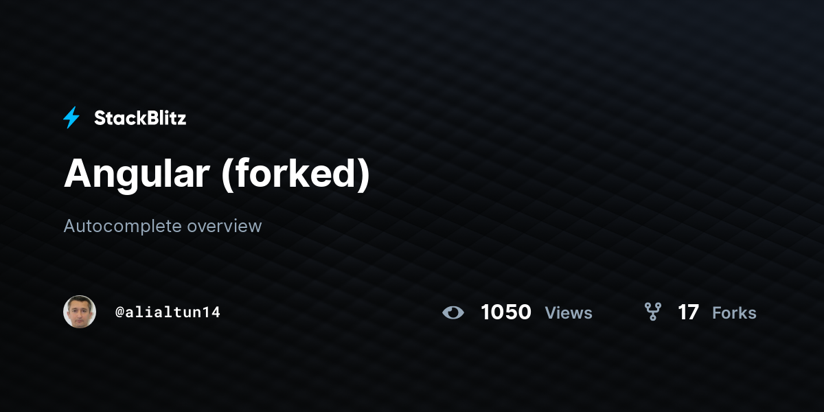 Angular (forked) - StackBlitz