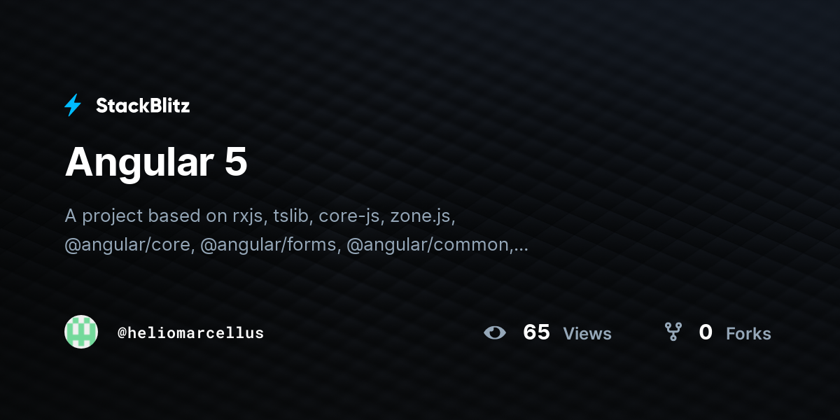 Angular 5 - StackBlitz
