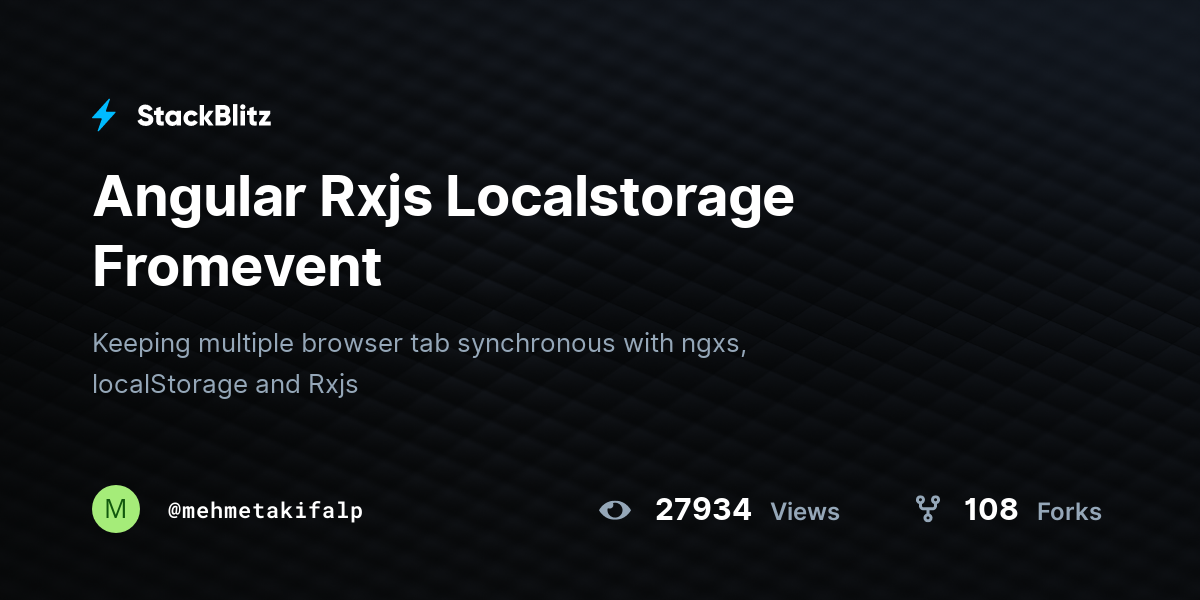 Angular Rxjs Localstorage Fromevent - StackBlitz