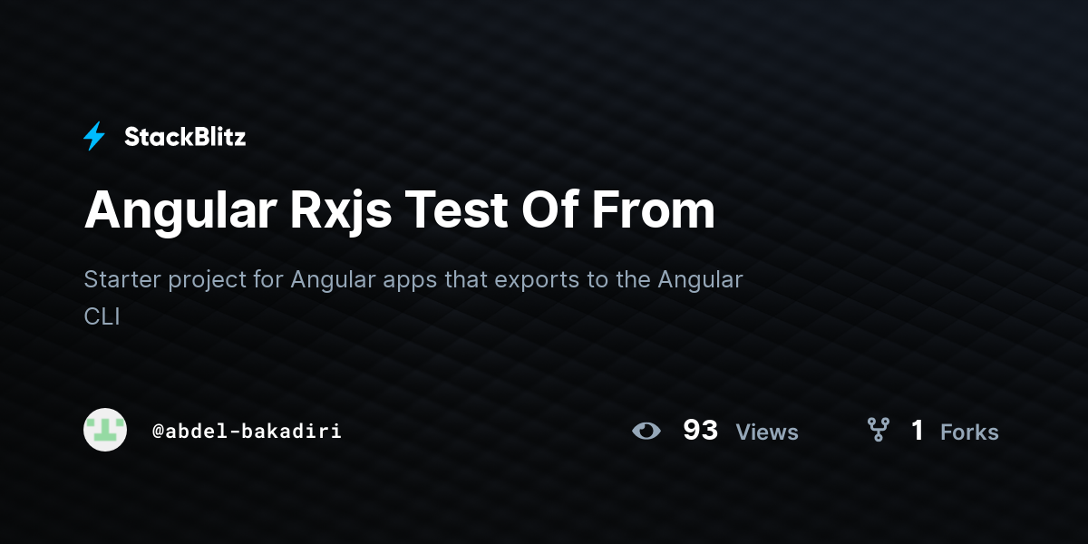 Angular Rxjs Test Of From Stackblitz