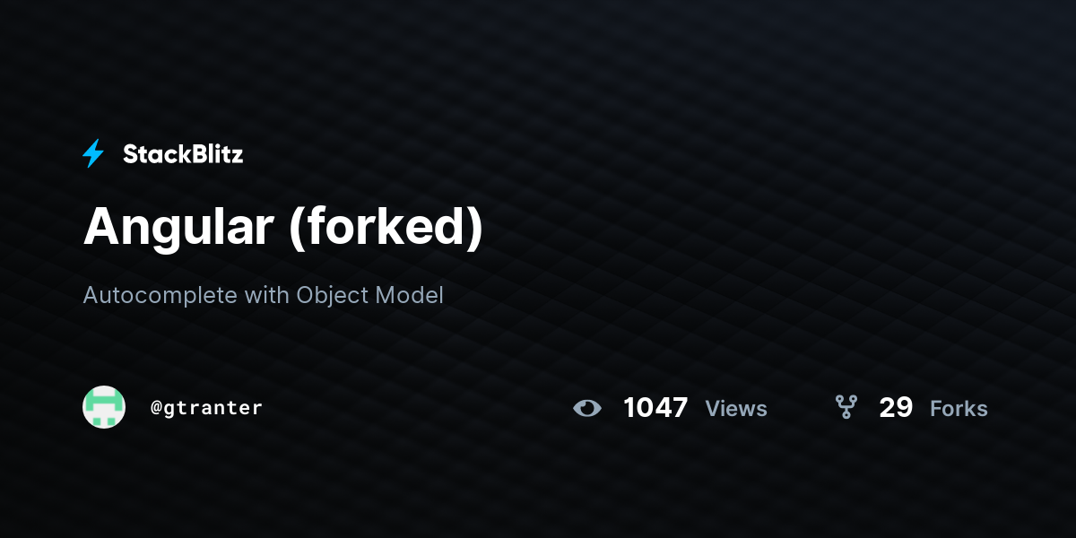 Angular (forked) - StackBlitz