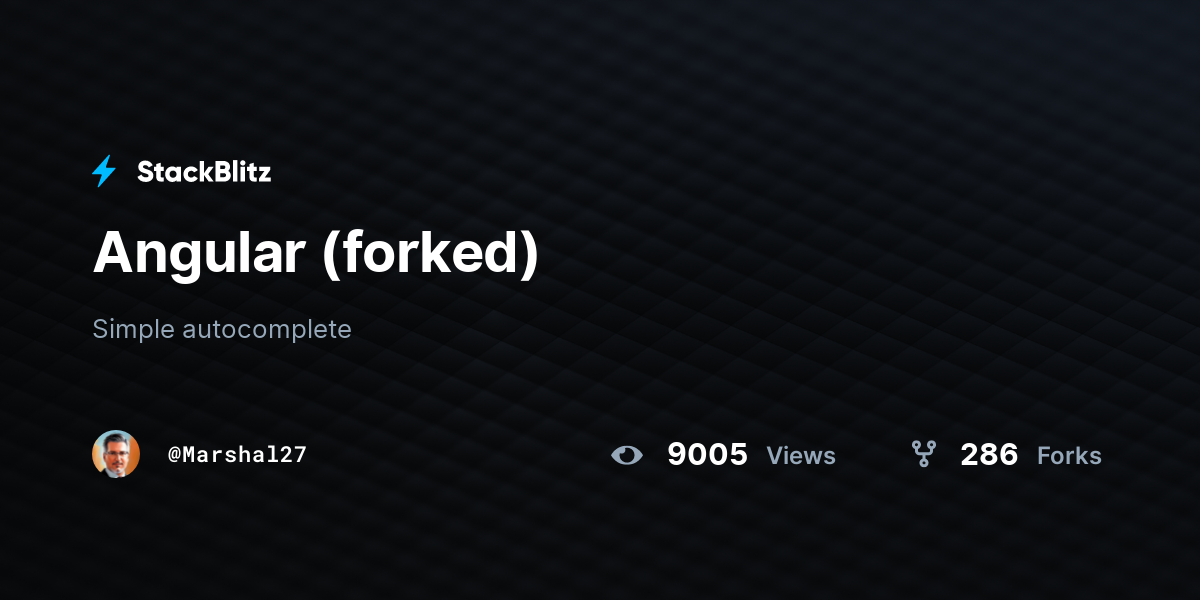 Angular (forked) - StackBlitz