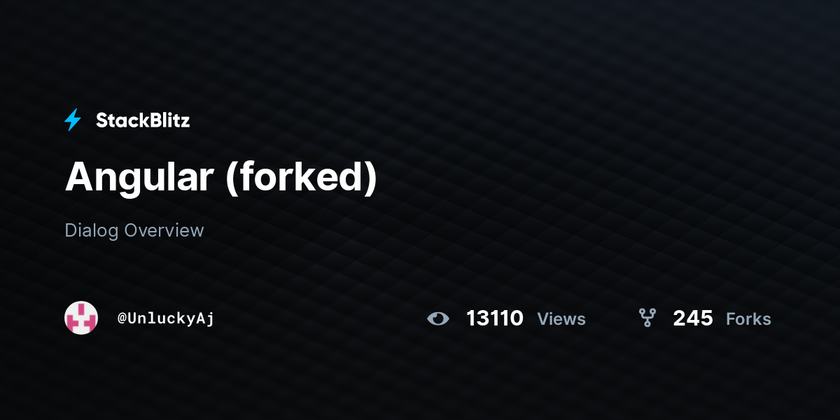 Angular (forked) - StackBlitz