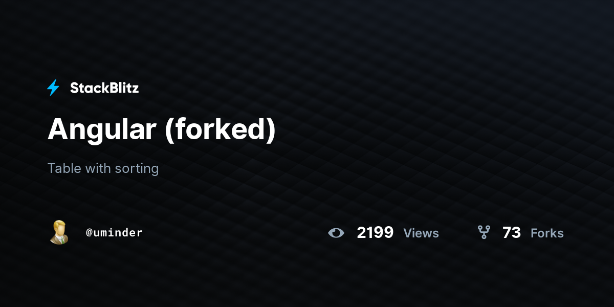 Angular (forked) - StackBlitz