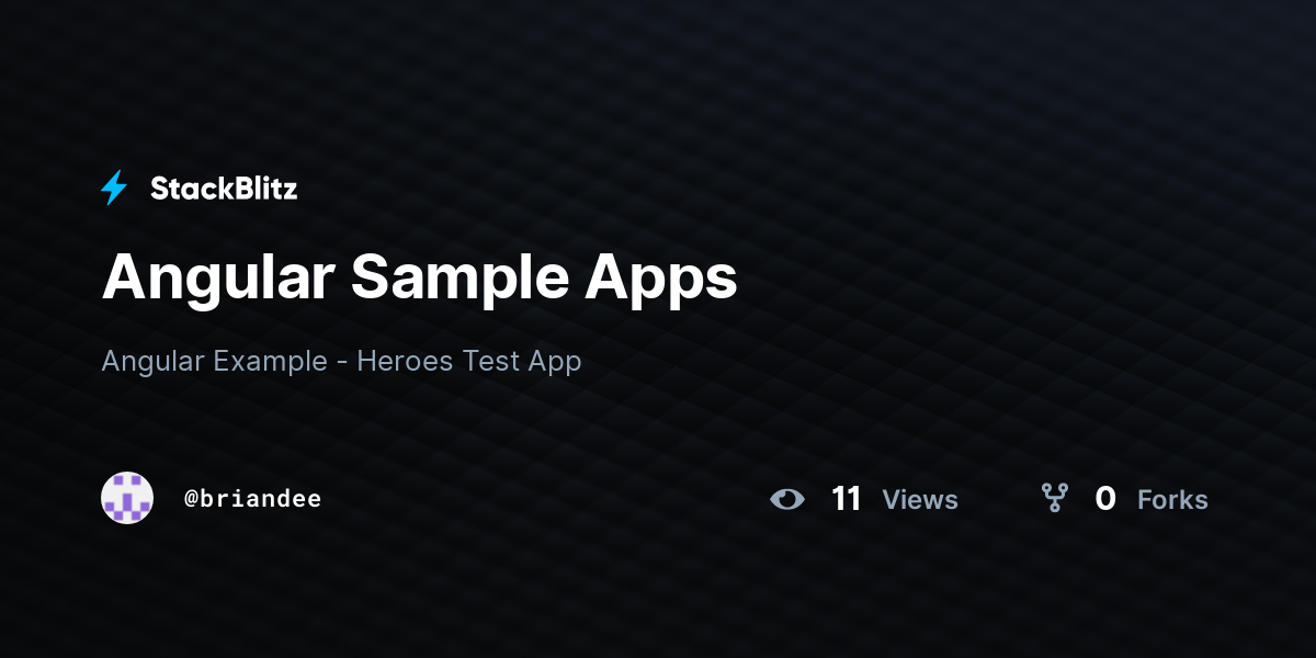 Angular Sample Apps - StackBlitz Angular Sample Apps - StackBlitz