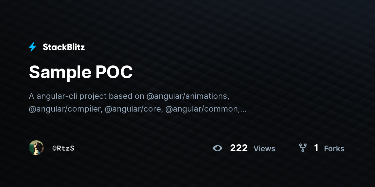 Sample POC - StackBlitz