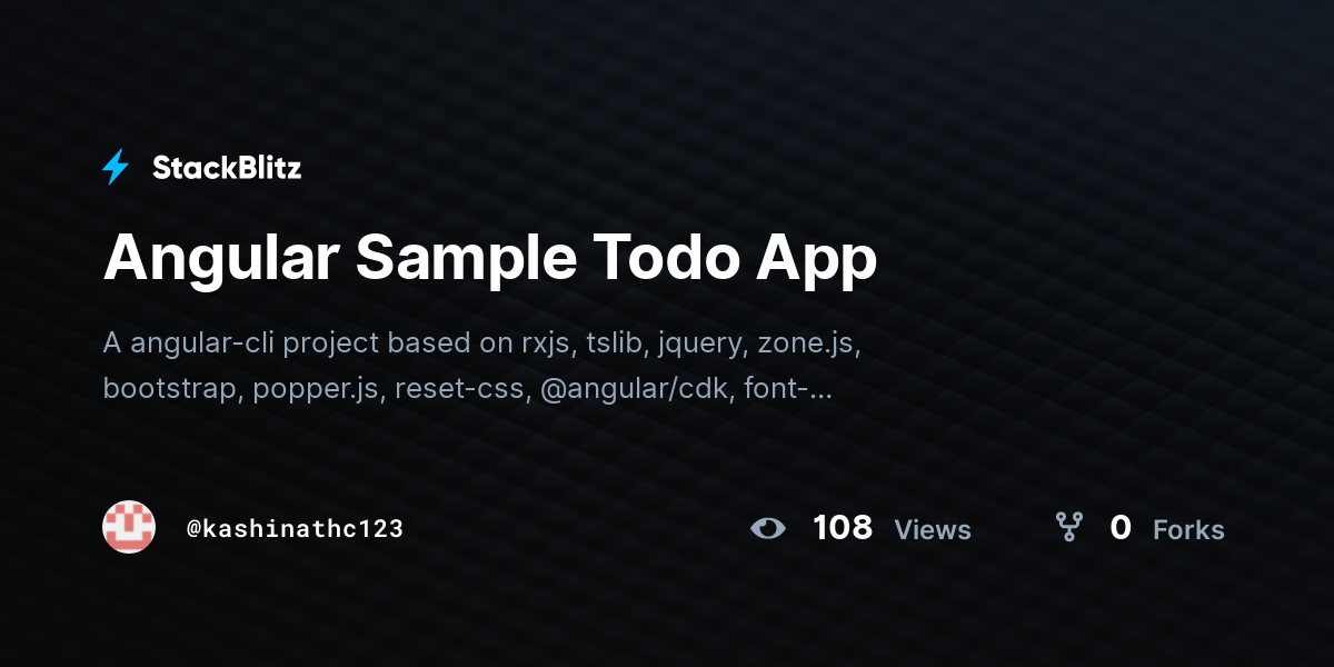 Angular Sample Todo App - StackBlitz