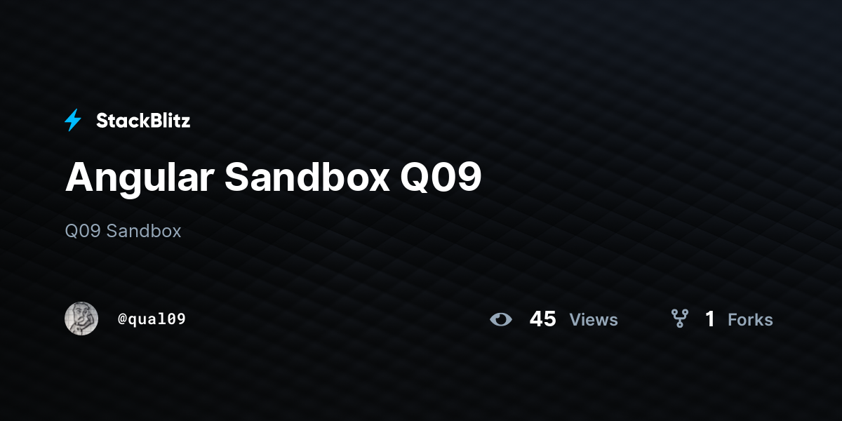 Angular Sandbox Q09 Stackblitz