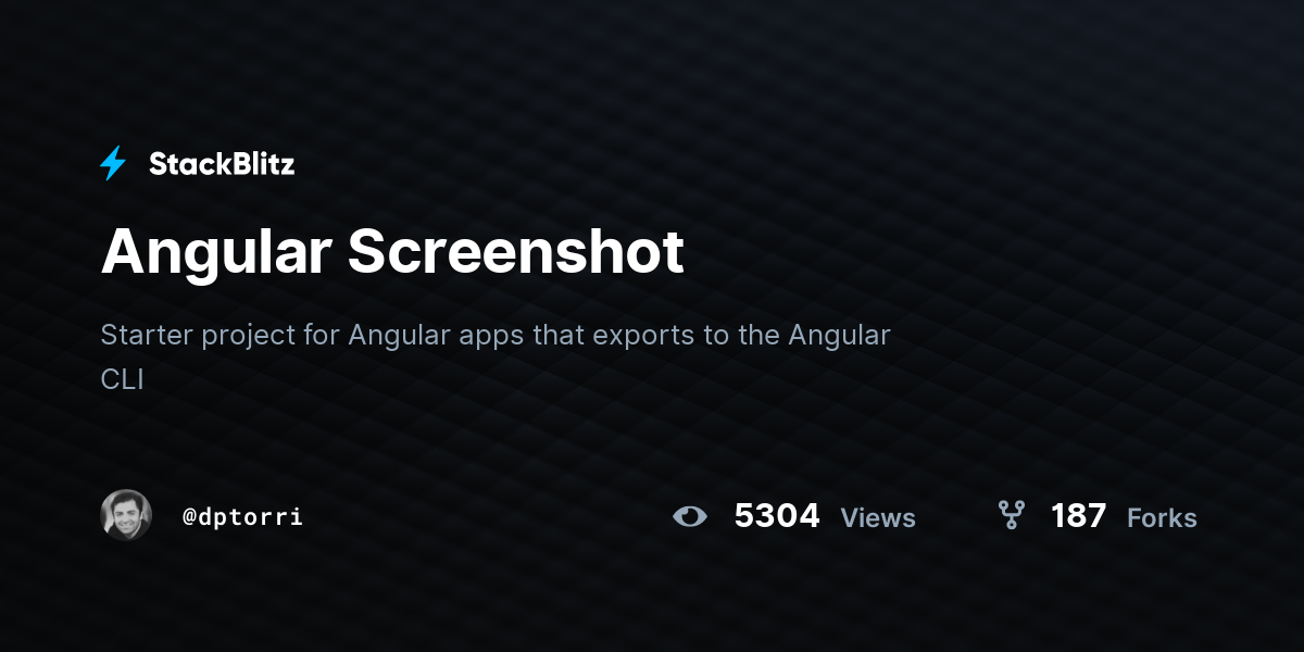 Angular Screenshot - StackBlitz