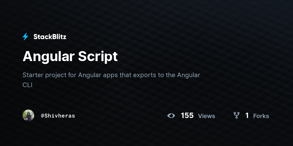 Angular Script - StackBlitz