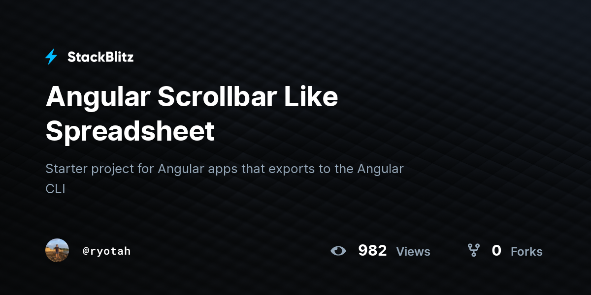 Angular Scrollbar Like Spreadsheet - StackBlitz Angular Scrollbar Like Spreadsheet - StackBlitz