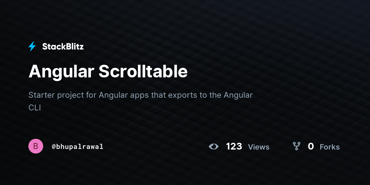 Angular Scrolltable Stackblitz