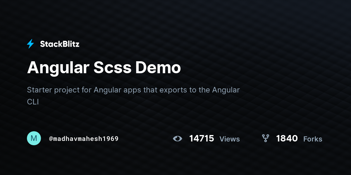 Angular Scss Demo StackBlitz