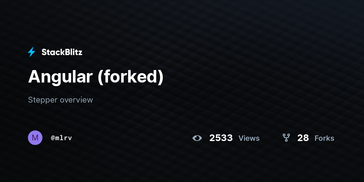 Angular (forked) - StackBlitz