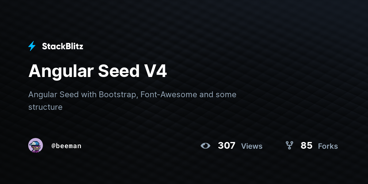 Angular Seed V4 - StackBlitz