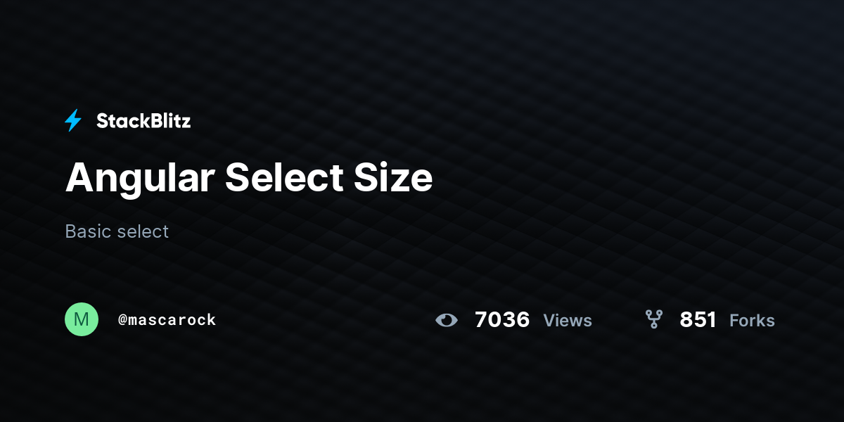Angular Select Size Stackblitz 