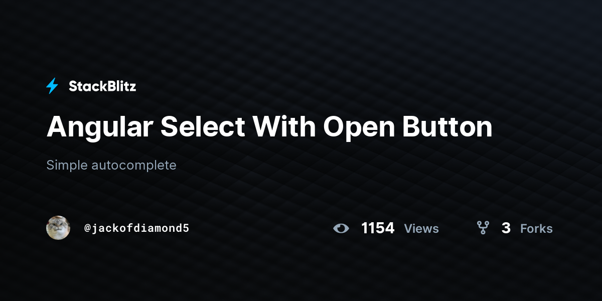Angular Select With Open Button - StackBlitz