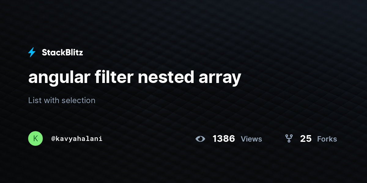 angular filter nested array - StackBlitz