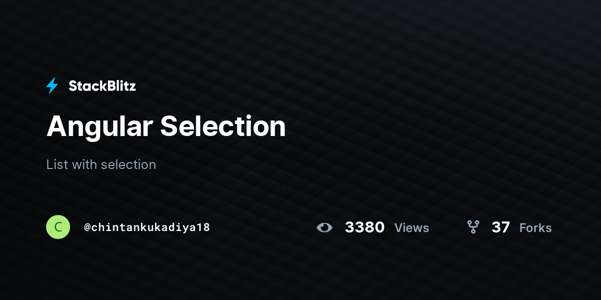 Angular Selection - StackBlitz