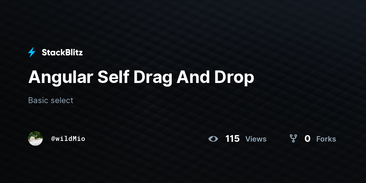 Angular Self Drag And Drop - StackBlitz