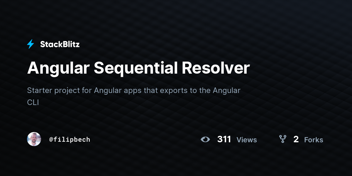 Angular Sequential Resolver - StackBlitz