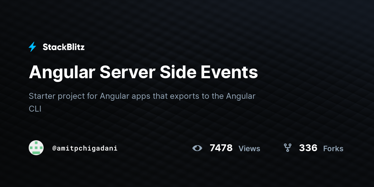 Angular Server Side Events - StackBlitz