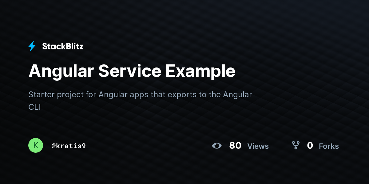 Angular Service Example - StackBlitz