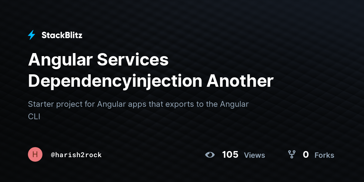 Angular Services Dependencyinjection Another - StackBlitz
