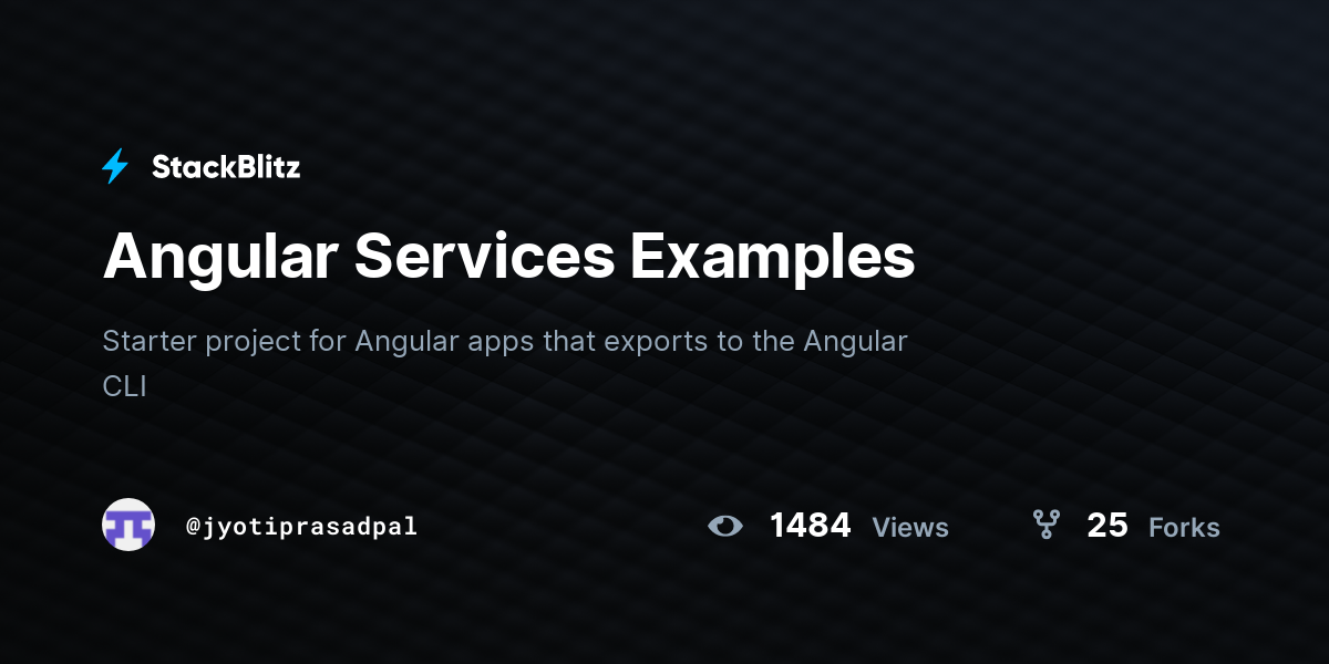 Angular Services Examples - StackBlitz