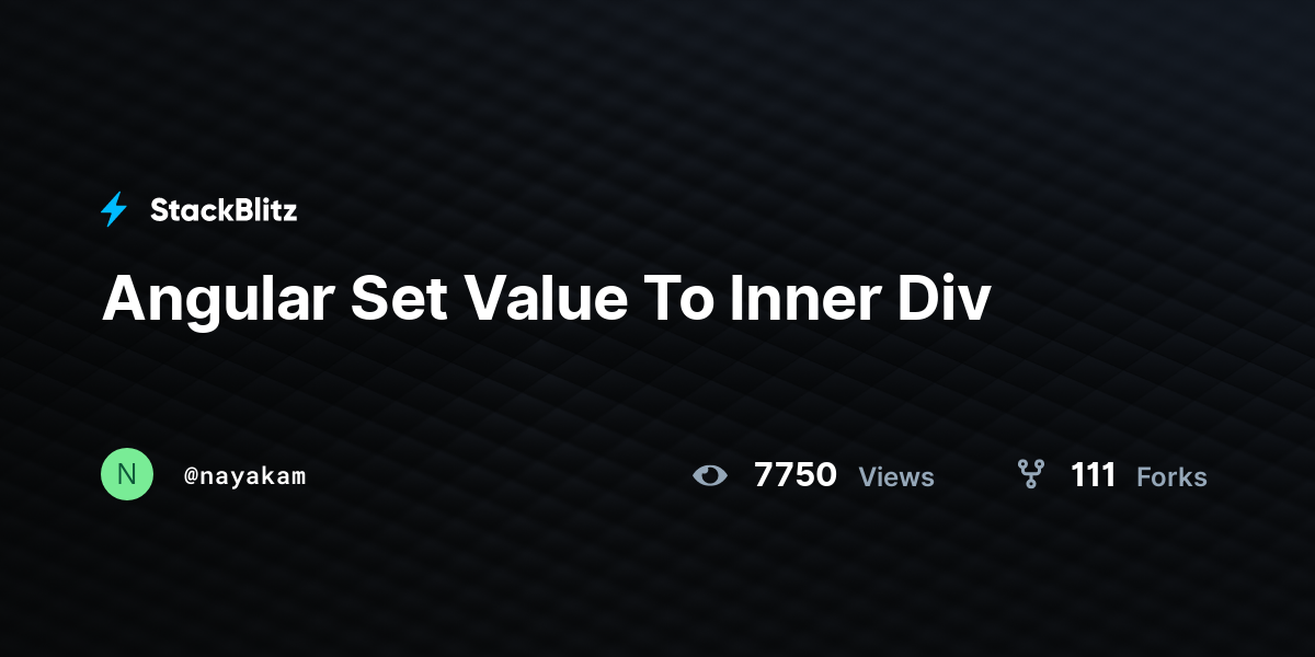 Angular Set Value To Inner Div - StackBlitz