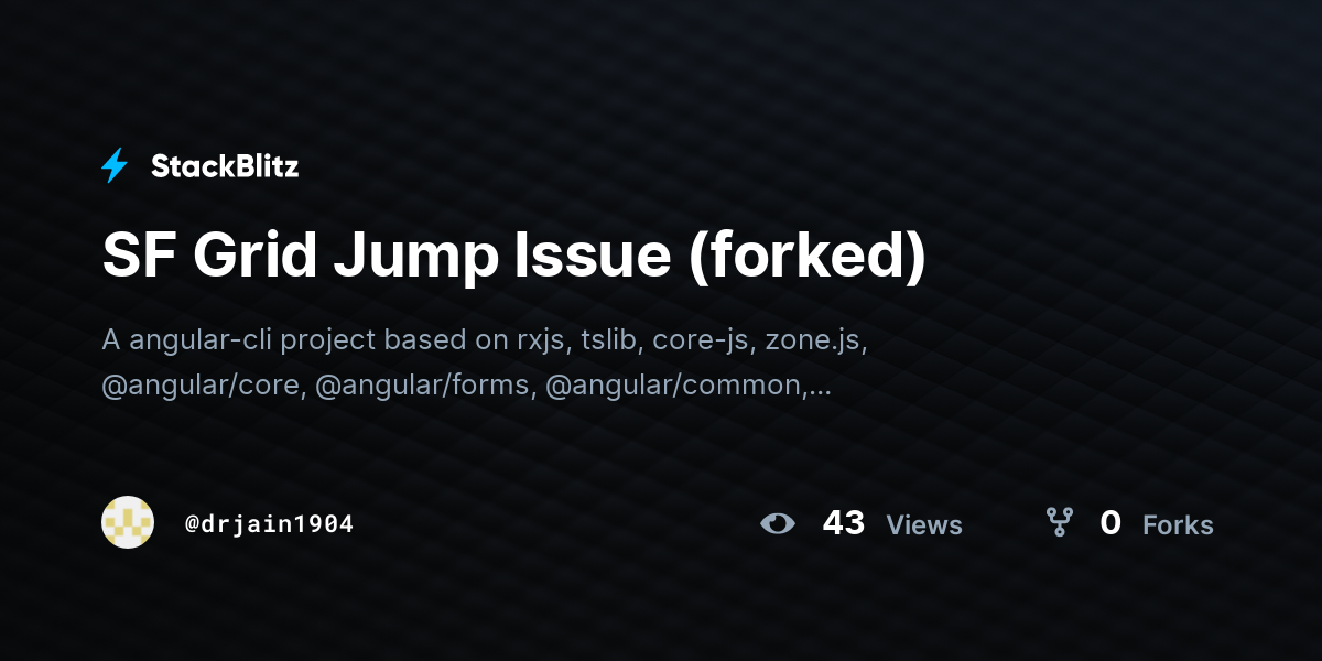 SF Grid Jump Issue (forked) - StackBlitz SF Grid Jump Issue (forked) - StackBlitz