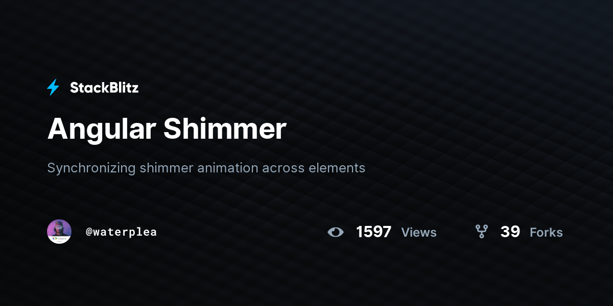 Angular Shimmer - StackBlitz