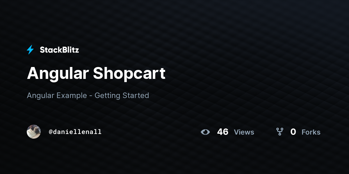 Angular Shopcart - StackBlitz