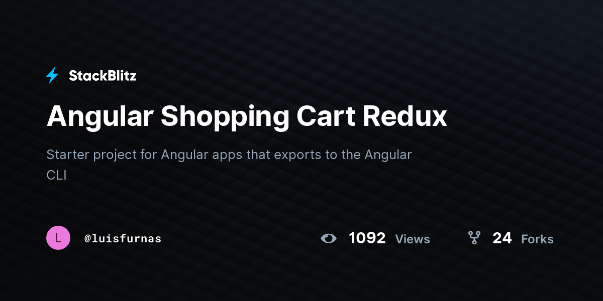 Angular Shopping Cart Redux - StackBlitz